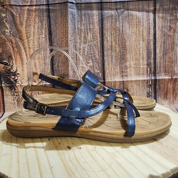 b.o.c. | Shoes | Boc Womens 1m Navy Blue Faux Leather Thong Toe Loop ...